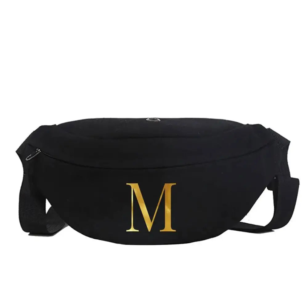 Sac banane cuir noir initialisé – BananeChic